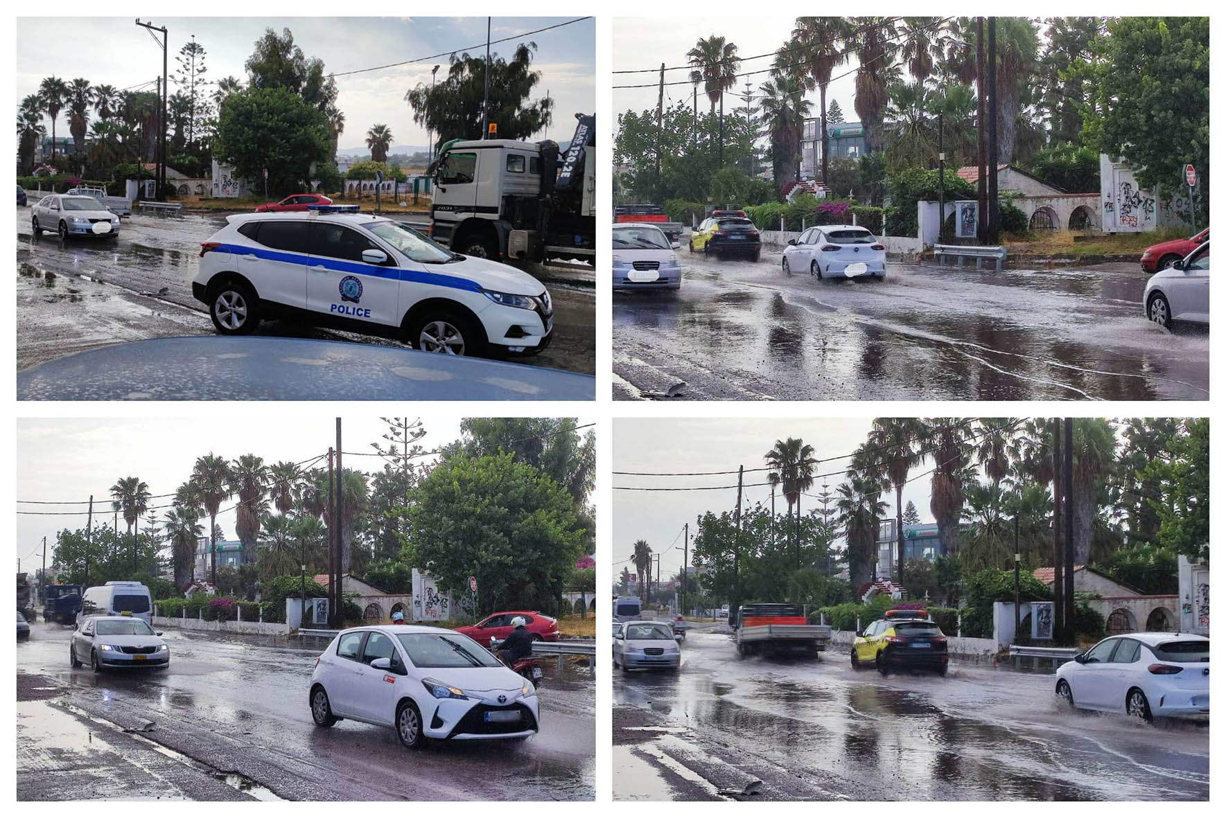 "Πλημμύρισε" ο επαρχιακός δρόμος (στο ύψος του Σκλαβενίτη) - vimatisko.gr