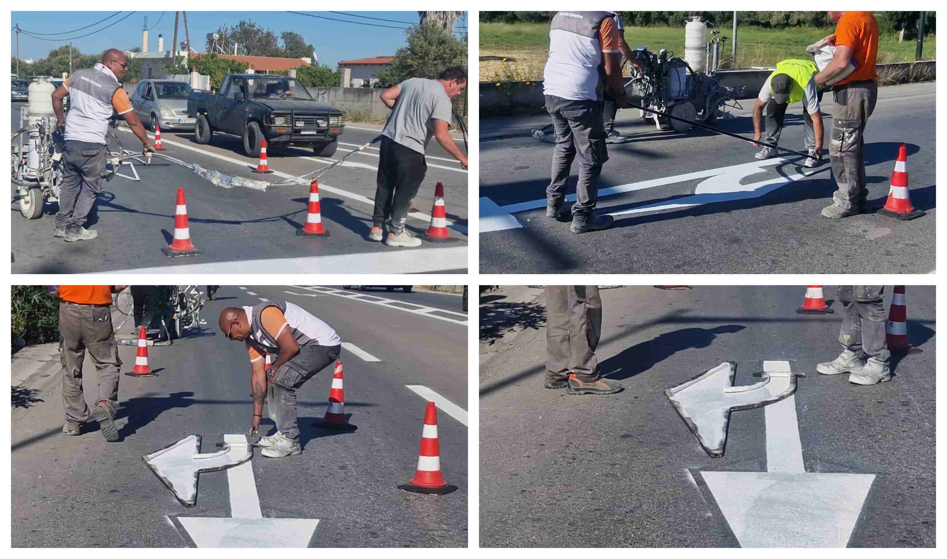 Εργασίες διαγράμμισης στο Επαρχιακό Δίκτυο Κω - vimatisko.gr