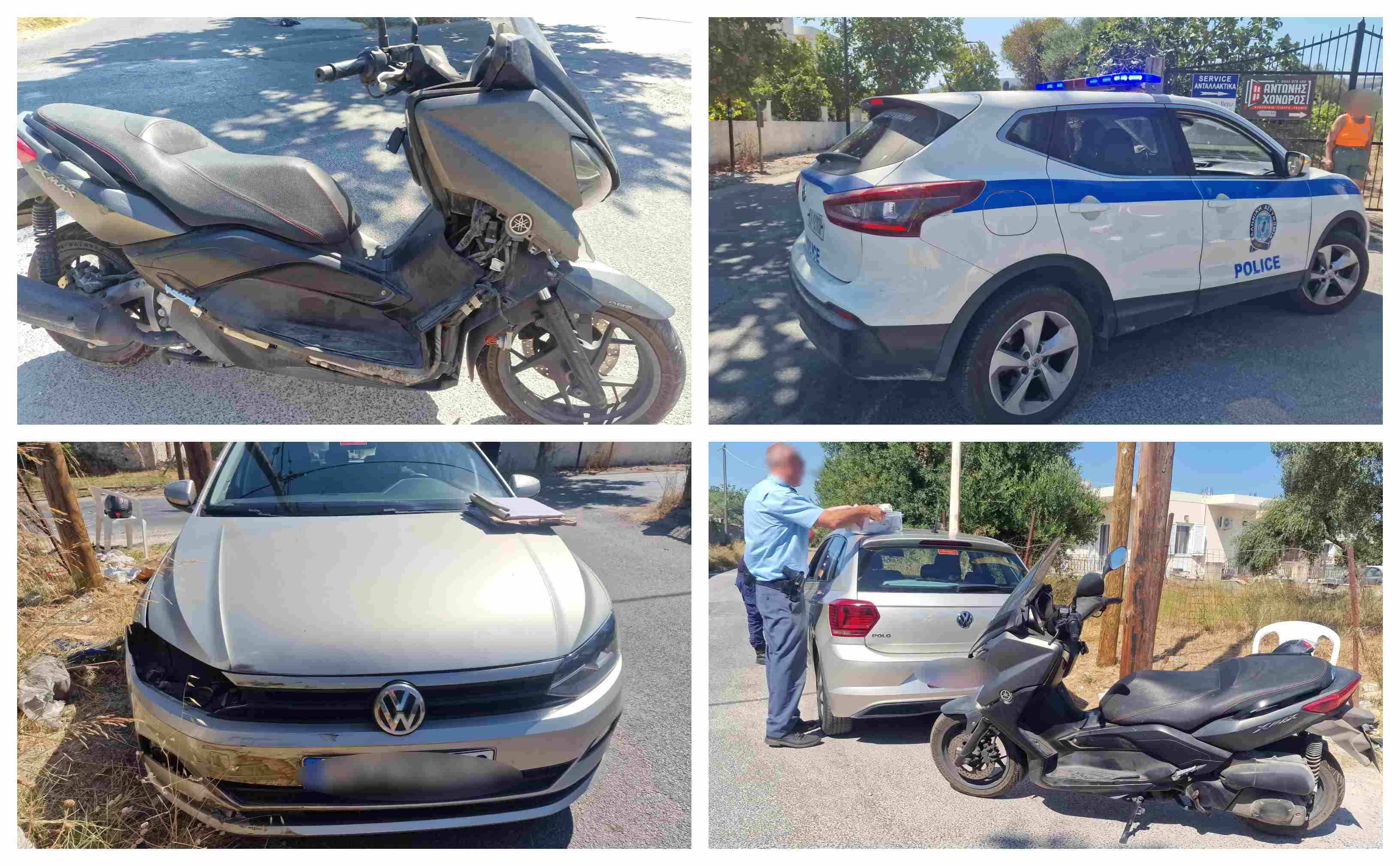 Τροχαίο ατύχημα στην Κω – Αυτοκίνητο συγκρούστηκε με δίκυκλο - vimatisko.gr