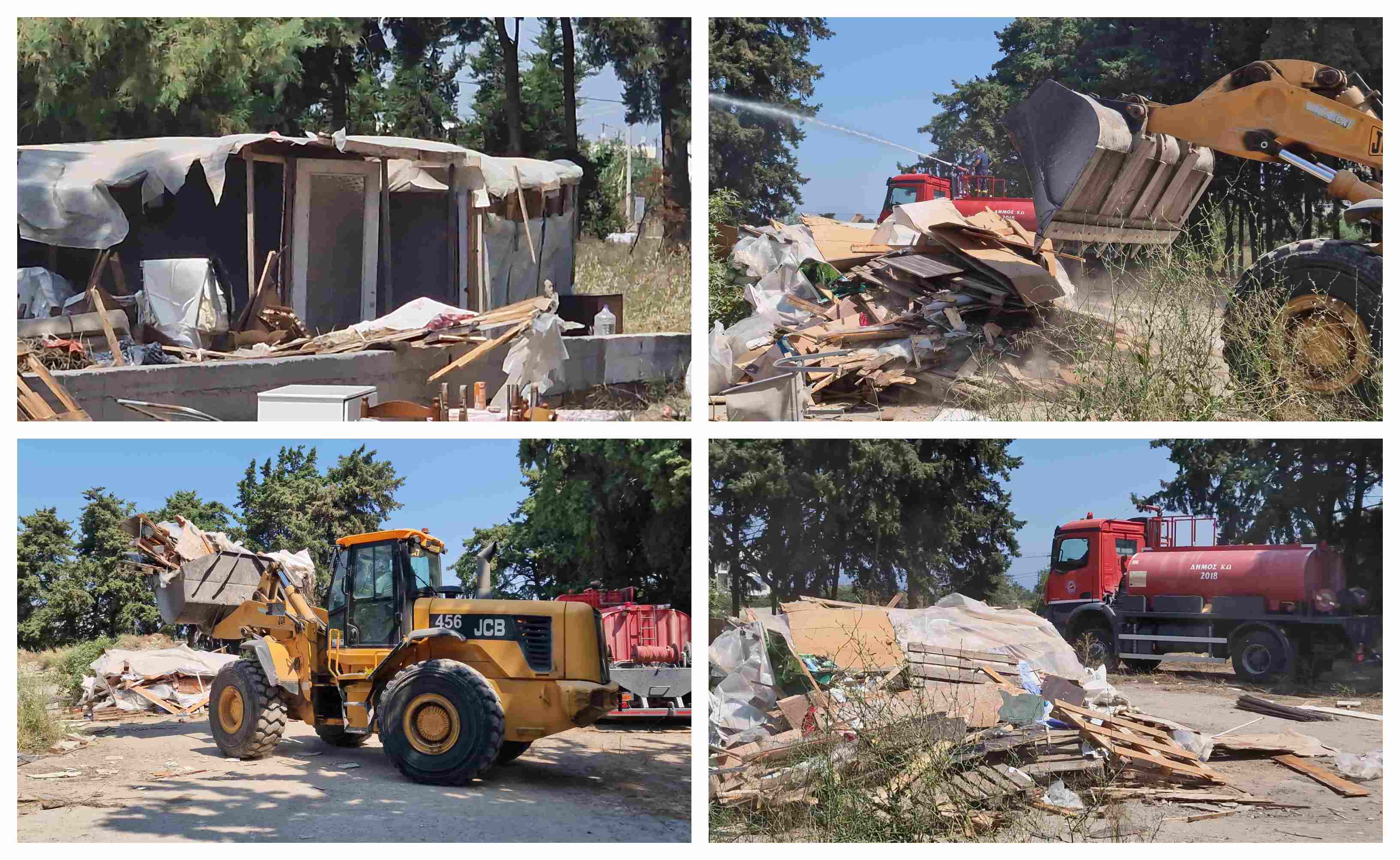 Ξεκίνησε η απομάκρυνση των Ρομά από την πόλη- Γκρεμίστηκαν οι παράγκες στο πάρκινκ στις “Σημαίες ...