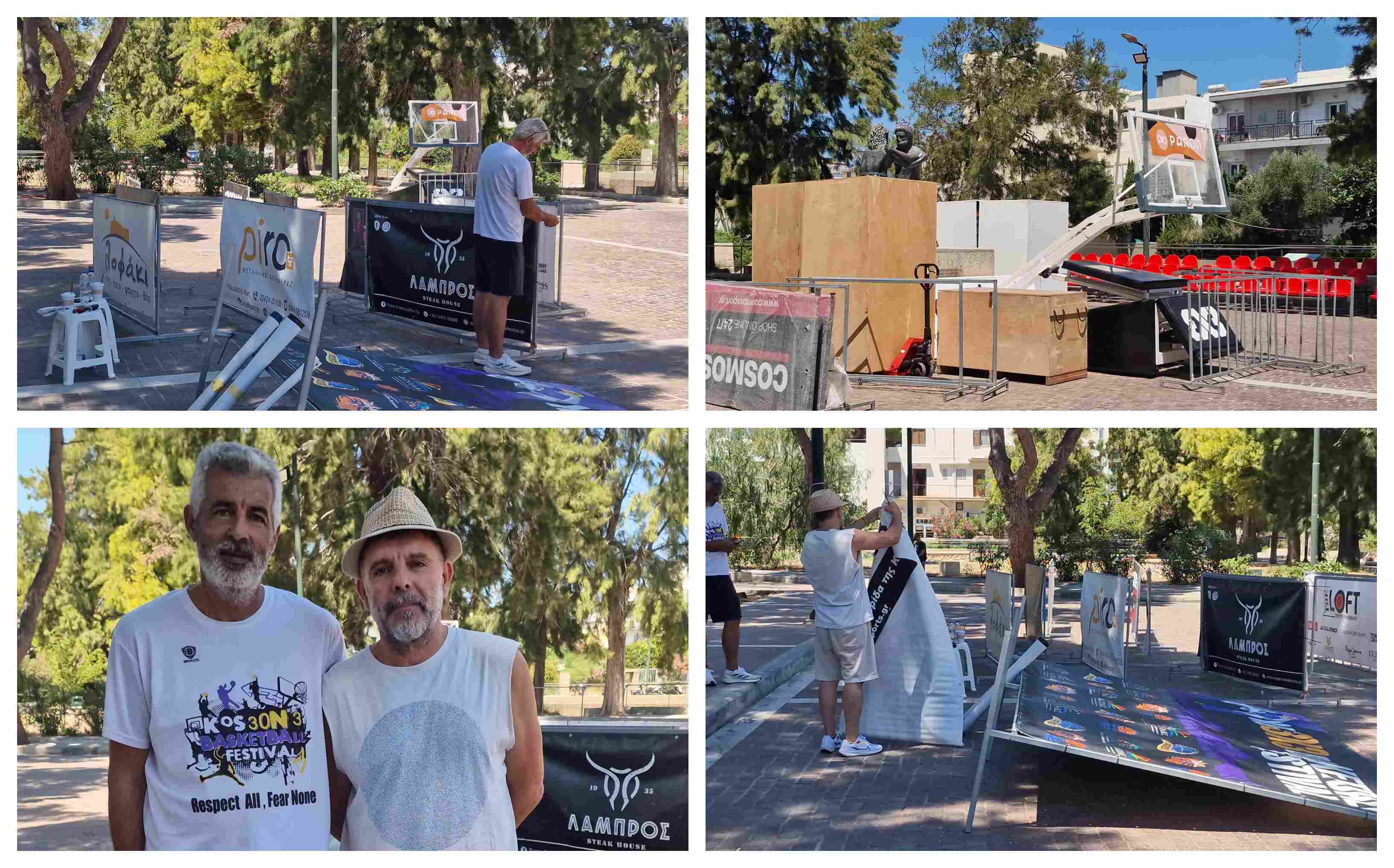 Πυρετώδεις εργασίες για το 8ο Kos 3X3 Basketball Festival στην Πλ. Ανταγόρα - vimatisko.gr