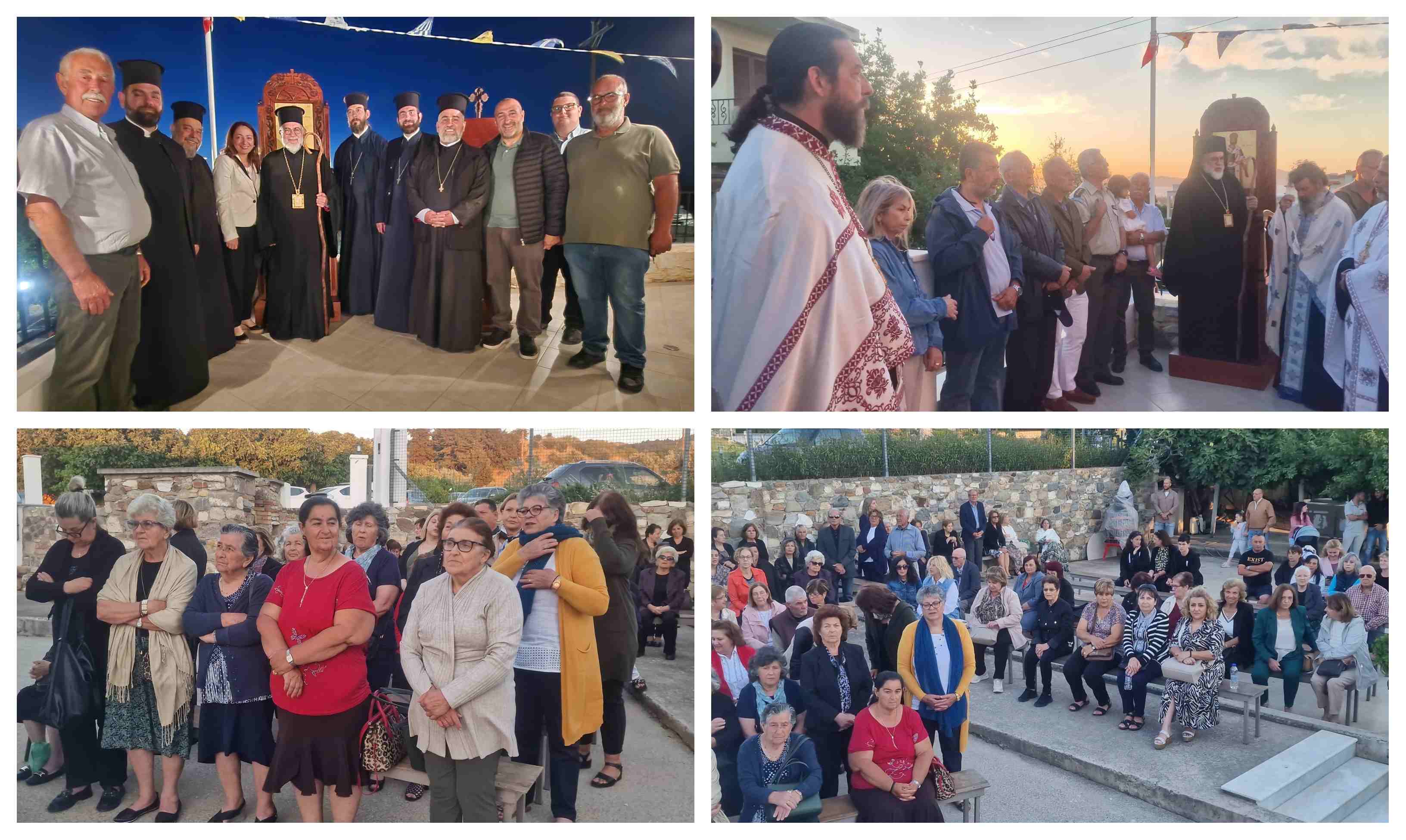 Πλήθος πιστών στον Αρχιερατικό εσπερινό της Αγίας Υπομονής στο εξωκκλήσι της οικογένειας Κασίου ...