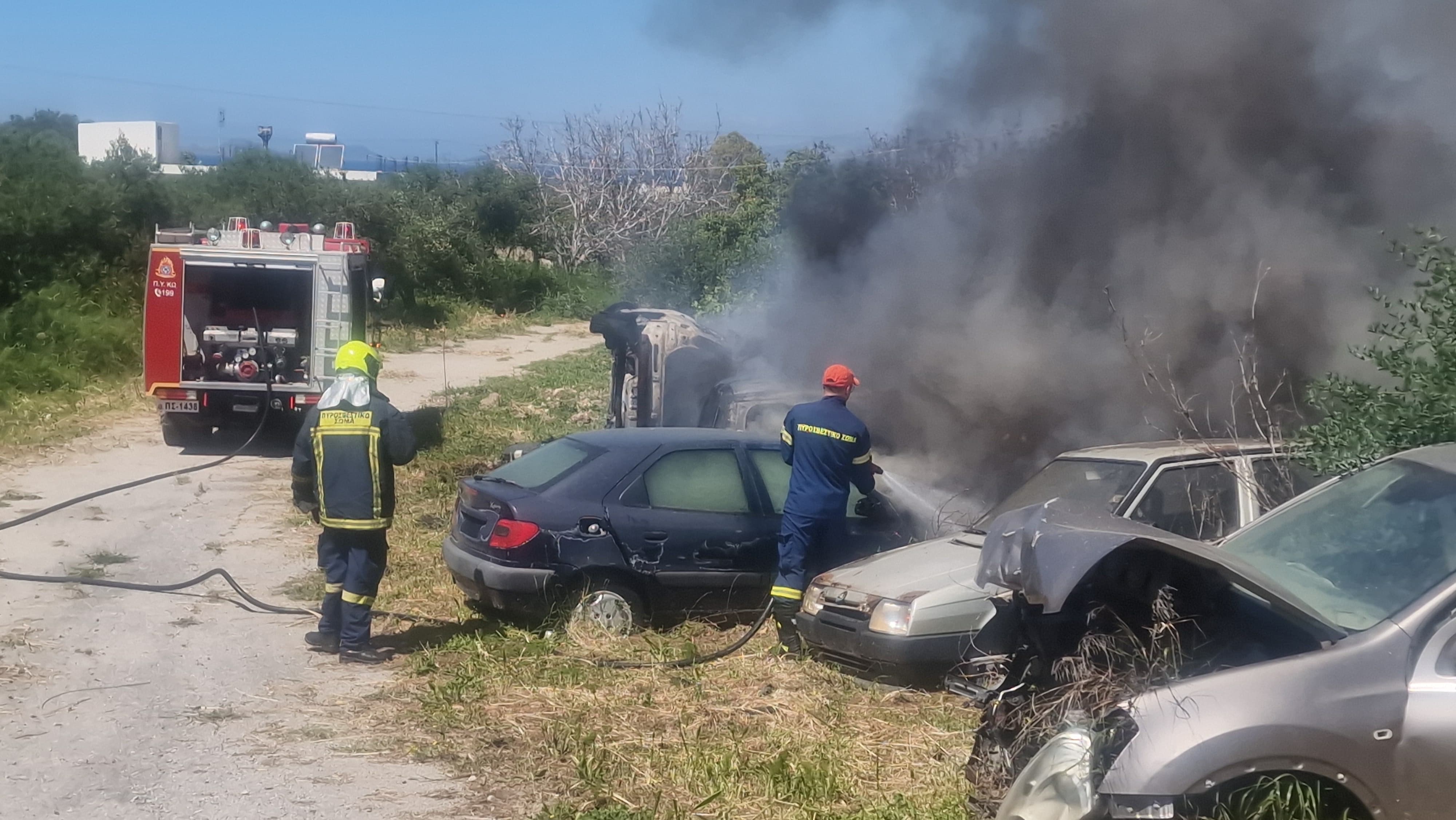 Φωτιά σε συνεργείο αυτοκινήτων στην Κω - Κάηκαν 4 οχήματα - vimatisko.gr